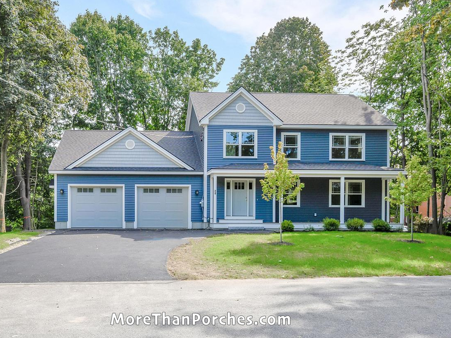 Two Story Blue Accented Home – morethanporches.com